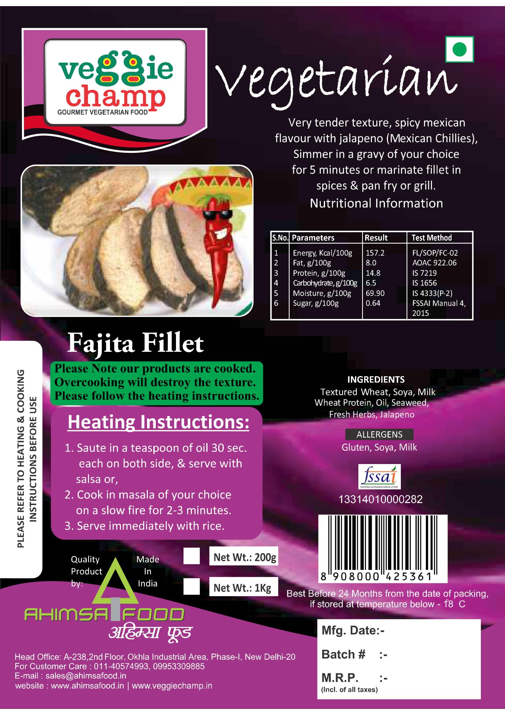 Veg Fajita Fillet Online Order Delhi | Veggie Champ