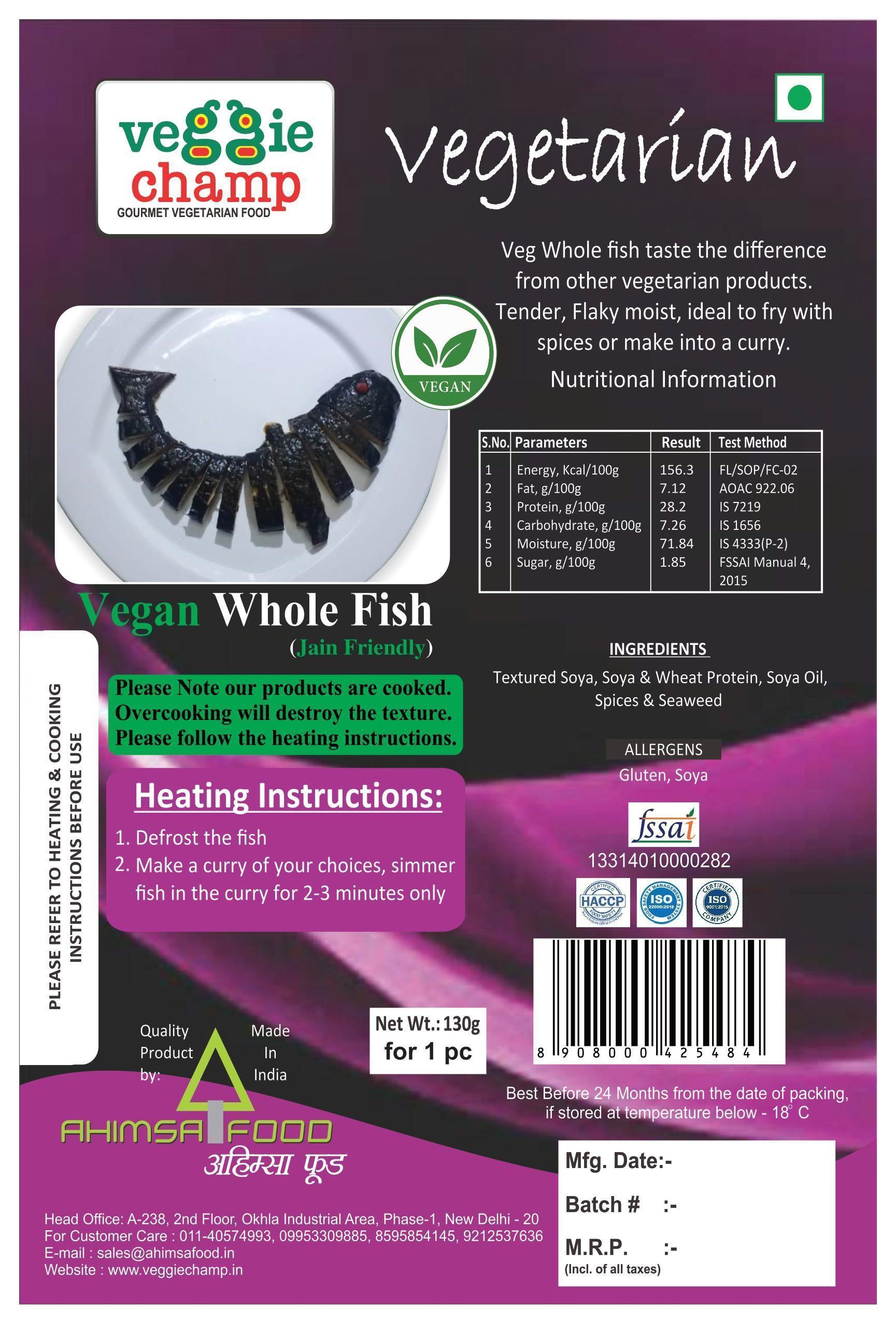 Vegan Whole Fish Online Order Delhi | Veggie Champ